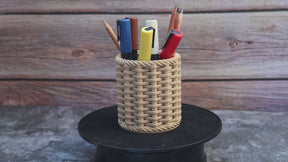 Woven rustic pen holder dnd craft supplies – The Flaming Feather ...