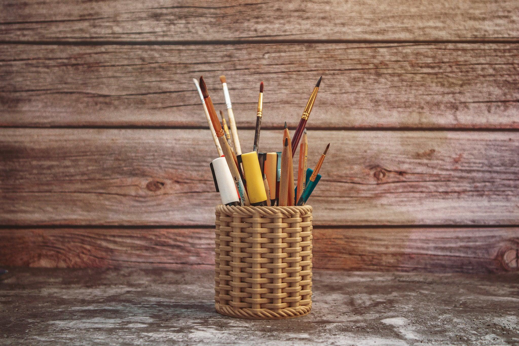 Woven rustic pen holder dnd craft supplies – The Flaming Feather ...